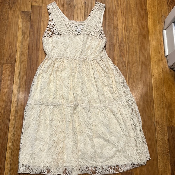 Pinky | Dresses | Bogo Cream Lacey Dress | Poshmark